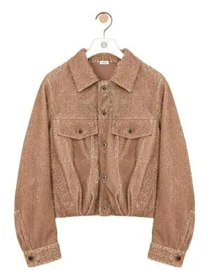 Loewe Nappa Lambskin Jacket With Feather-inspired Fringes - Light Brown