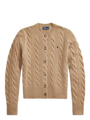 Polo Ralph Lauren Polo Ralph Lauren Cable Knit Wool Cardigan Camel