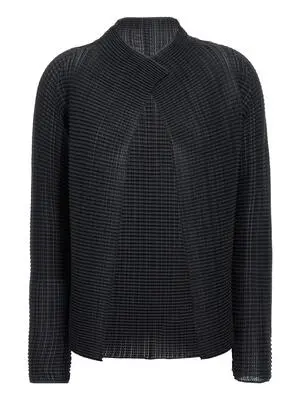 Issey Miyake Wooly Pleated Cardigan - Black