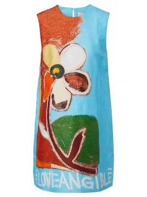 ALEMAIS X Mlak Lenny Printed Linen-blend Minidress - Multicoloured