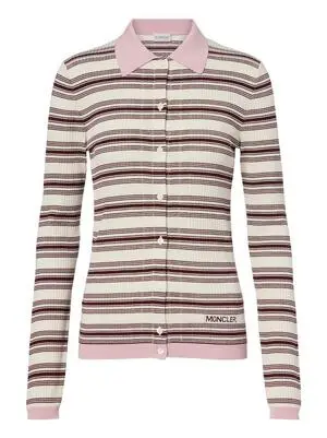 Moncler Moncler Striped Cotton Polo Shirt Multicoloured