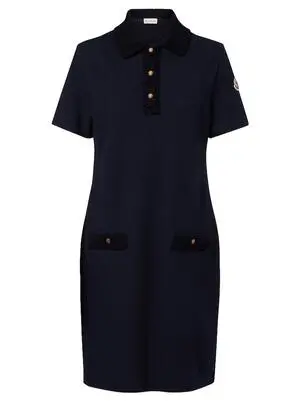 Moncler Cotton Piqué Polo Dress - Blue