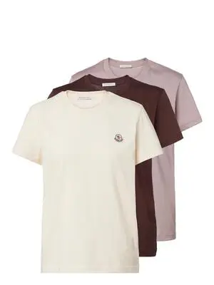 Moncler Set Of 3 Cotton Jersey Crewneck T-shirts - Multicoloured