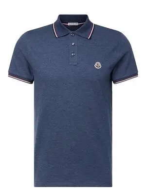 Moncler Cotton Piqué Polo Shirt - Blue