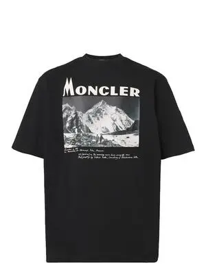 Moncler Printed Cotton Jersey T-shirt Black