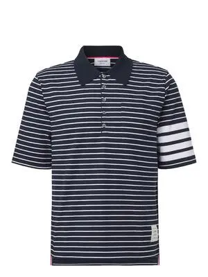 THOM BROWNE Thom Browne 4-Bar Striped Cotton Polo Shirt