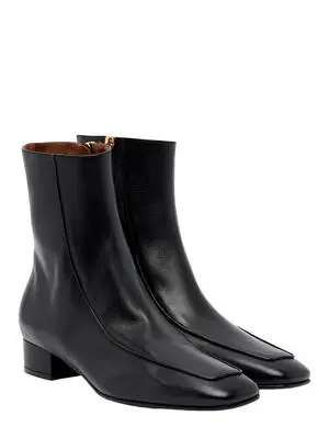 HERBERT LEVINE Shadow Ban Leather Ankle Boots - Black