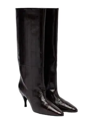 HERBERT LEVINE Silhouette Leather Knee-high Boots - Brown