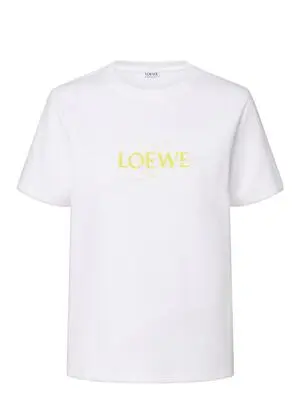 Loewe Logo Cotton-blend Jersey T-shirt - White