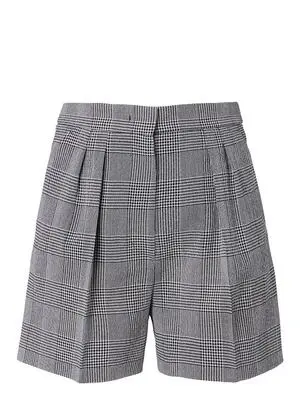 Max Mara Max Mara Prince Of Wales Check Wool Crêpe Shorts Black