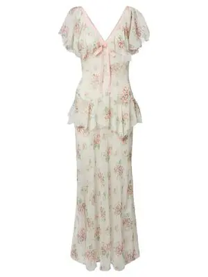 DÔEN Amelisse Floral Silk Georgette Maxi Dress - Multicoloured