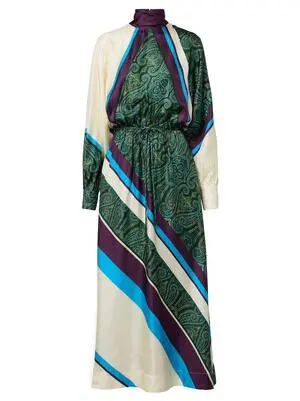 ALEMAIS Joni Printed Silk Midi Dress - Multicoloured