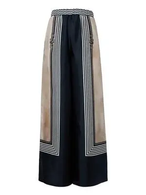 Max Mara Printed Silk Palazzo Pants - Multicoloured