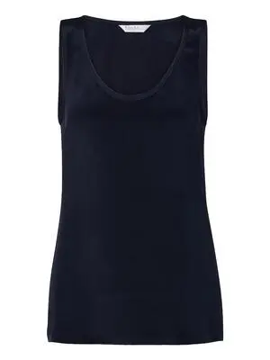 Max Mara Silk Crepe De Chine Tank Top - Blue