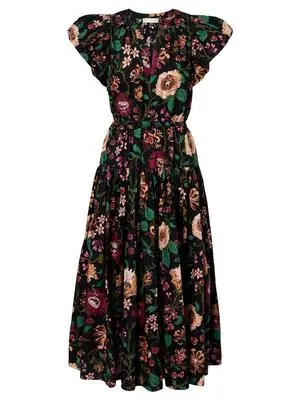Ulla Johnson Marin Floral Cotton Poplin Midi Dress - Multicoloured