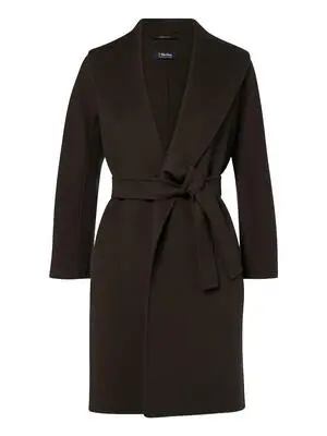 Max Mara Virgin Wool Wrap Coat - Green