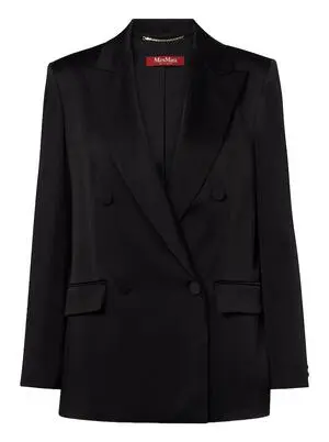 Max Mara Arca Double-breasted Satin Blazer - Black