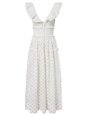 DÔEN Sorina Floral Cotton Midi Dress - Multicoloured