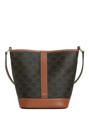 CELINE CELINE Small Bucket Bag In Triomphe Canvas And Calf Leather