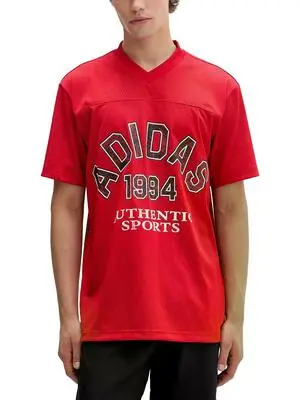 Adidas V-neck Sports T-shirt - Red