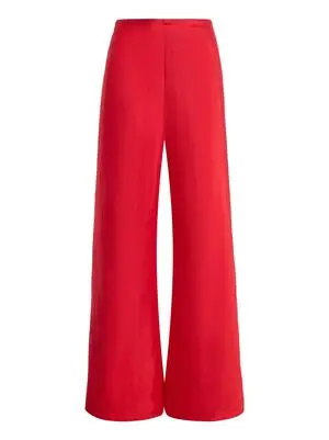 Staud Silk Dupioni Wide-leg Trousers - Red