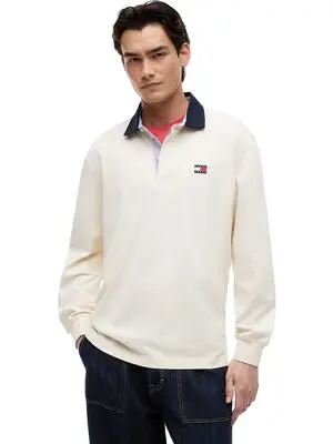 Tommy Hilfiger Relaxed Fit Rugby Polo - Cream
