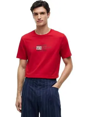 Tommy Hilfiger Tommy Script Flag Logo T-shirt - Medium Red