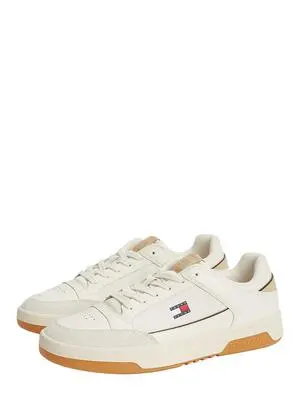Tommy Hilfiger Leather Cupsole Sneakers - Ivory