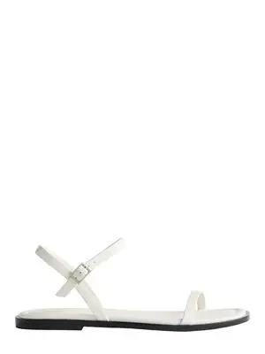 QUINCE Italian Leather Ankle Strap Flat Sandal