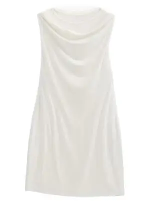 Everlane Cowl Neck Mini Dress - Bone