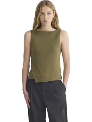 Everlane Boatneck Tank Top With Side Tie - Beech