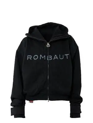ROMBAUT Full Zip Hoodie With Logo Detail - Black
