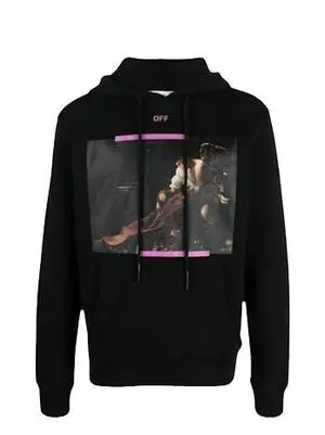 Off-White Caravaggio Graphic Print Hoodie - Black