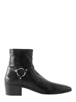 TOM FORD Clint Embellished Leather Boots - Black