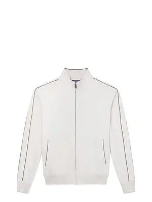 Ralph Lauren Purple Label Wimbledon Logo-embroidered Cotton And Cashmere-blend Sweater - Neutrals