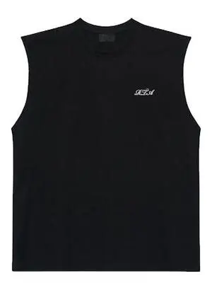 RtA Terry Muscle Tee Shirt - Black Cursive