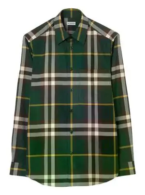 Burberry Check Cotton Shirt - Green