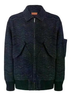 MISSONI Missoni Zigzag Knit Bomber Jacket