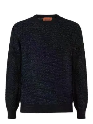 Missoni Zigzag Wool-blend Crewneck Pullover - Blue