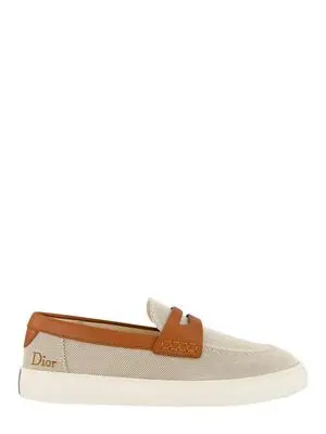 Dior Chester Loafers In Canvas And Leather - Orange