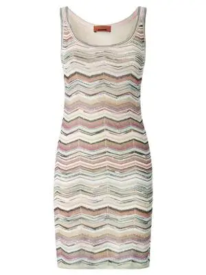 Missoni Zigzag-knit Scoop-neck Dress - Neutrals