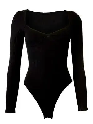 CHUKS COLLINS Lady Liberty Long Sleeve Leotard - Black