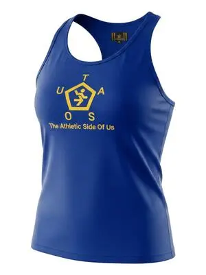 CHUKS COLLINS Royal Diffusion Collection Tasou Logo Printed Tank Top - Blue