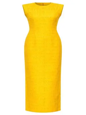 Chuks Collins Sleeveless Fitted Column Dress - Yellow