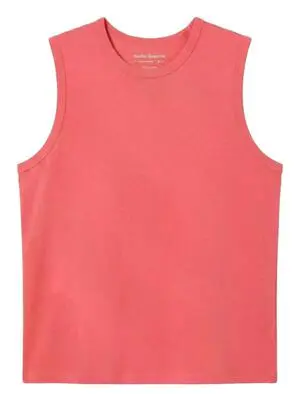 Another Tomorrow Sleeveless Organic Cotton T-shirt - Pink