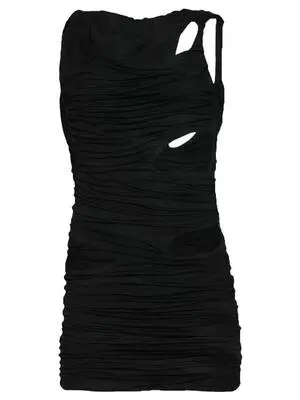 DI PETSA Midnight Ruched Cut-out Dress - Black