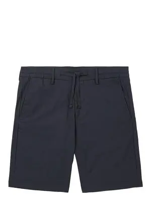 NN.07 Seb 1680 Straight-leg Cotton-blend Twill Drawstring Shorts - Navy
