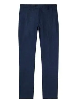 Frescobol Carioca Affonso Tapered Linen Suit Pants - Navy