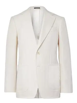 TOM FORD Shelton Wool, Mohair, Silk And Linenblend Blazer Ecru