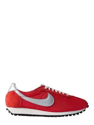 Nike Leather And Suede Trimmed Mesh Sneakers - Red